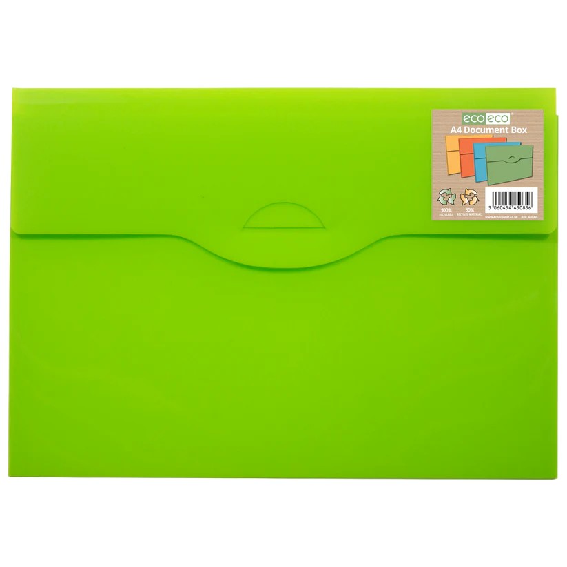 Eco-Eco A4 50% Recycled Document Box File (UK Stock)