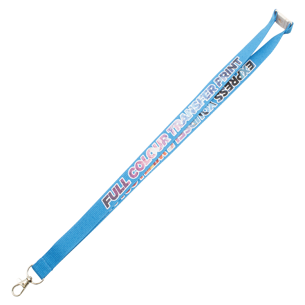 20mm Flat Recycled PET Lanyard in Blue PMS 2196 (UK Stock)