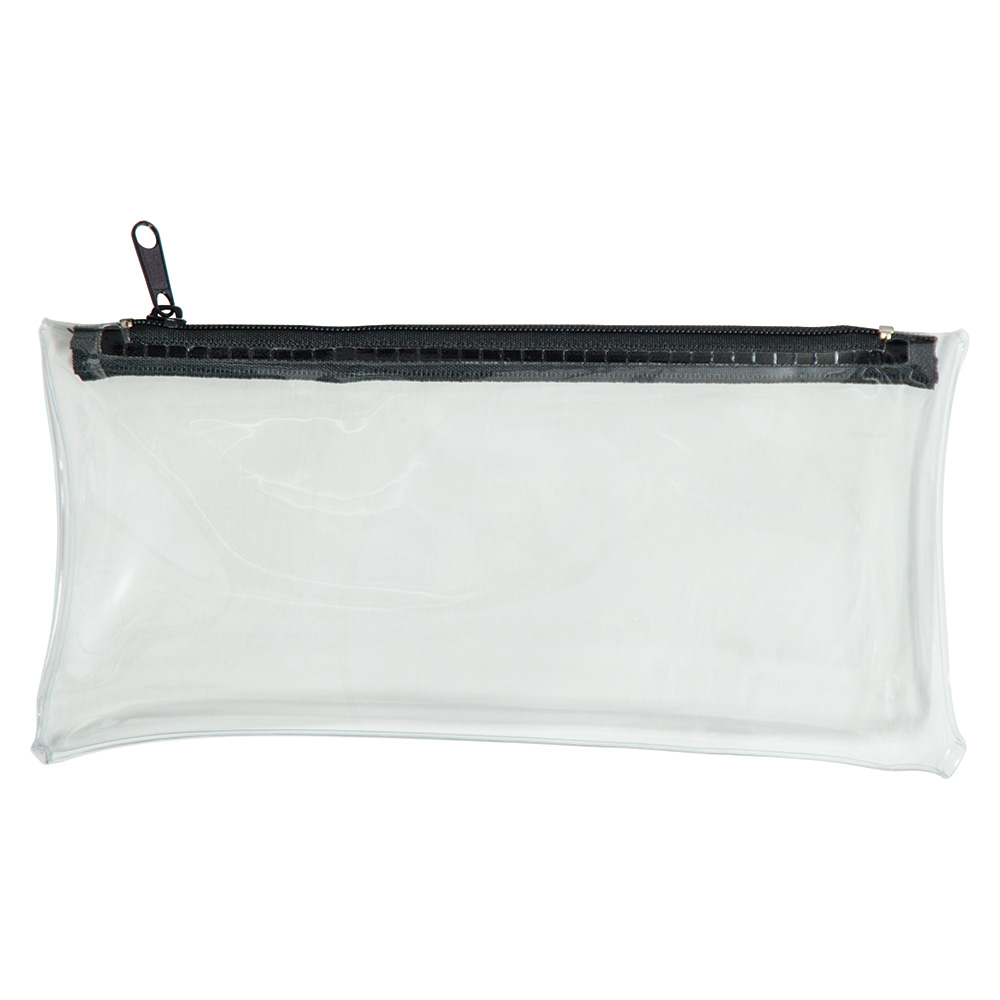 PVC Pencil Case (UK Stock: Clear with Black Zip)