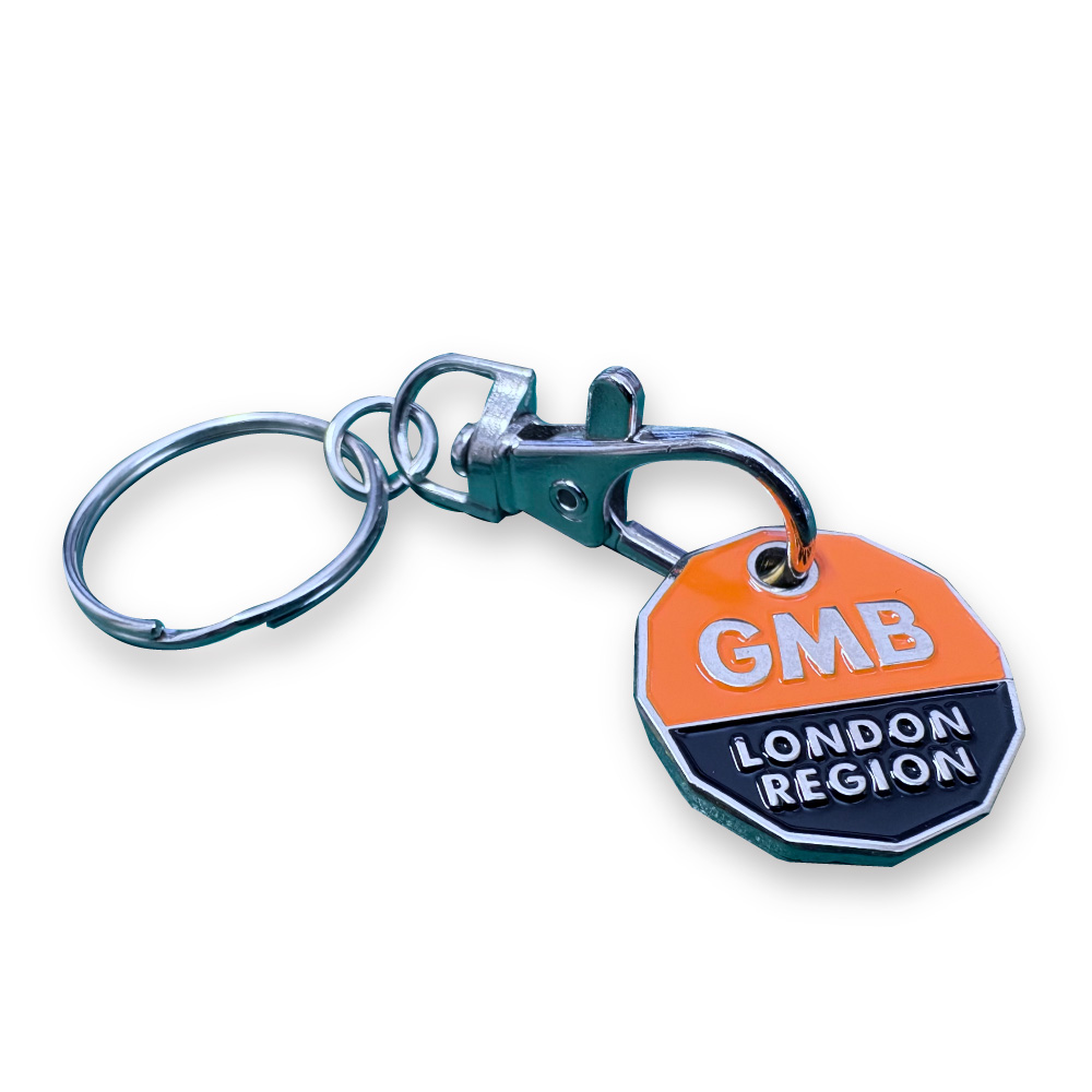 Trolley Coin Keyring (Stamped Iron Soft Enamel Infill)